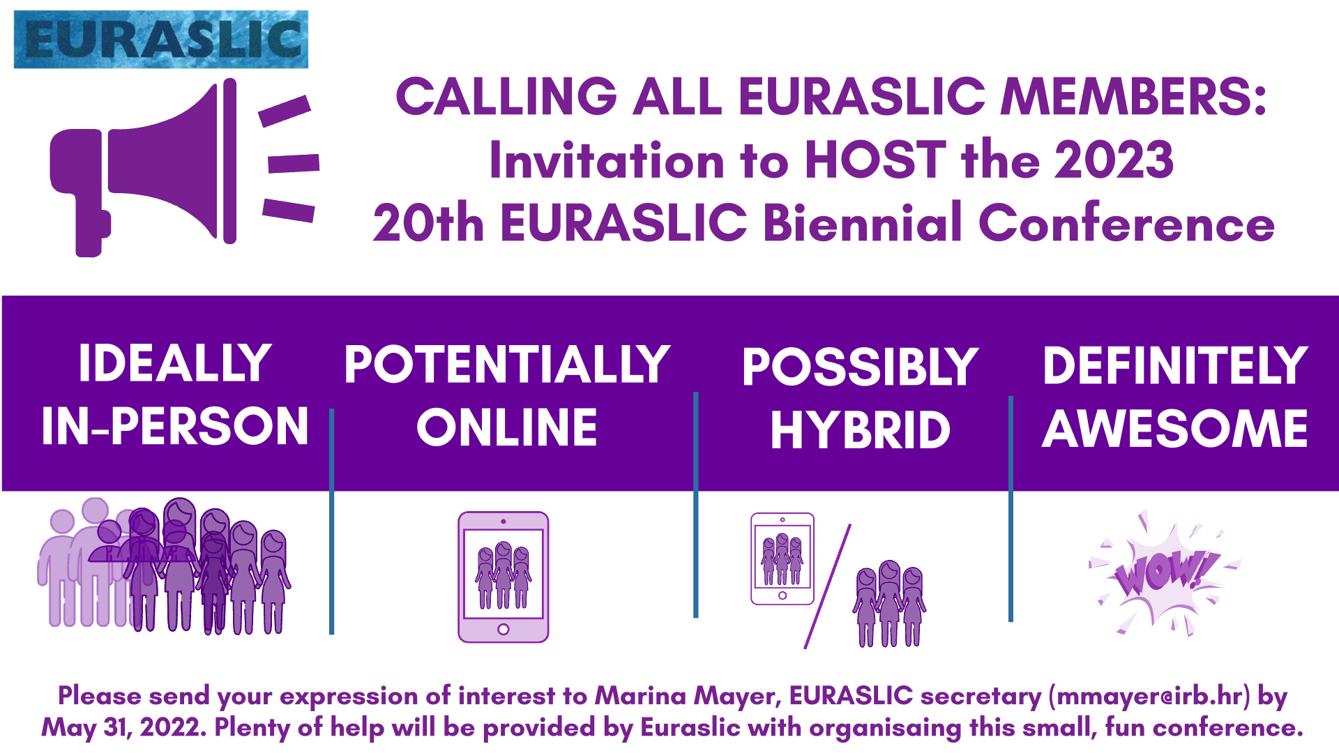 Invitation to Host the EURASLIC Conference 2023 | Euraslic